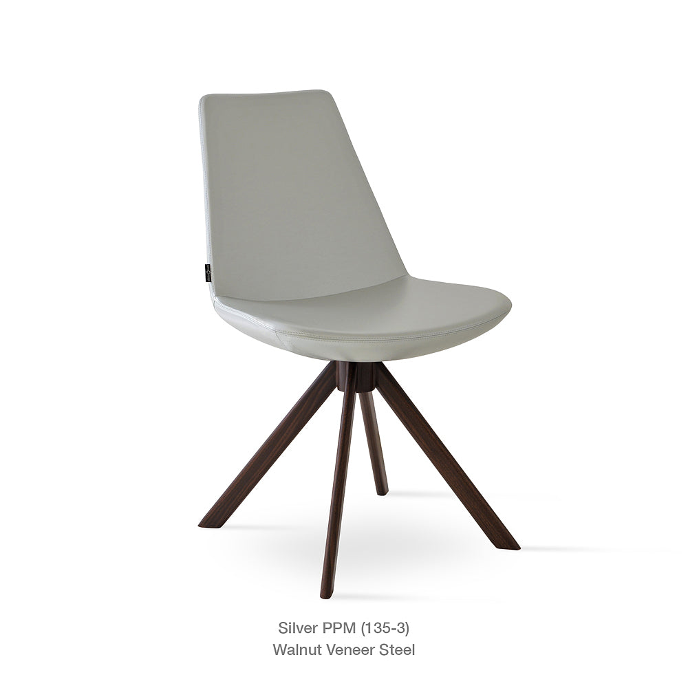 sohoConcept Eiffel Sword Chair Leather in Walnut Veneer Steel